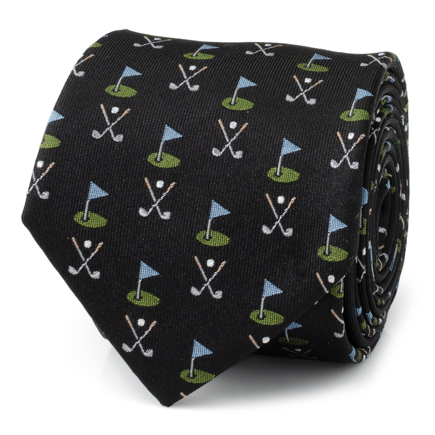Golf Course Black Silk Men's Tie – CC Suits